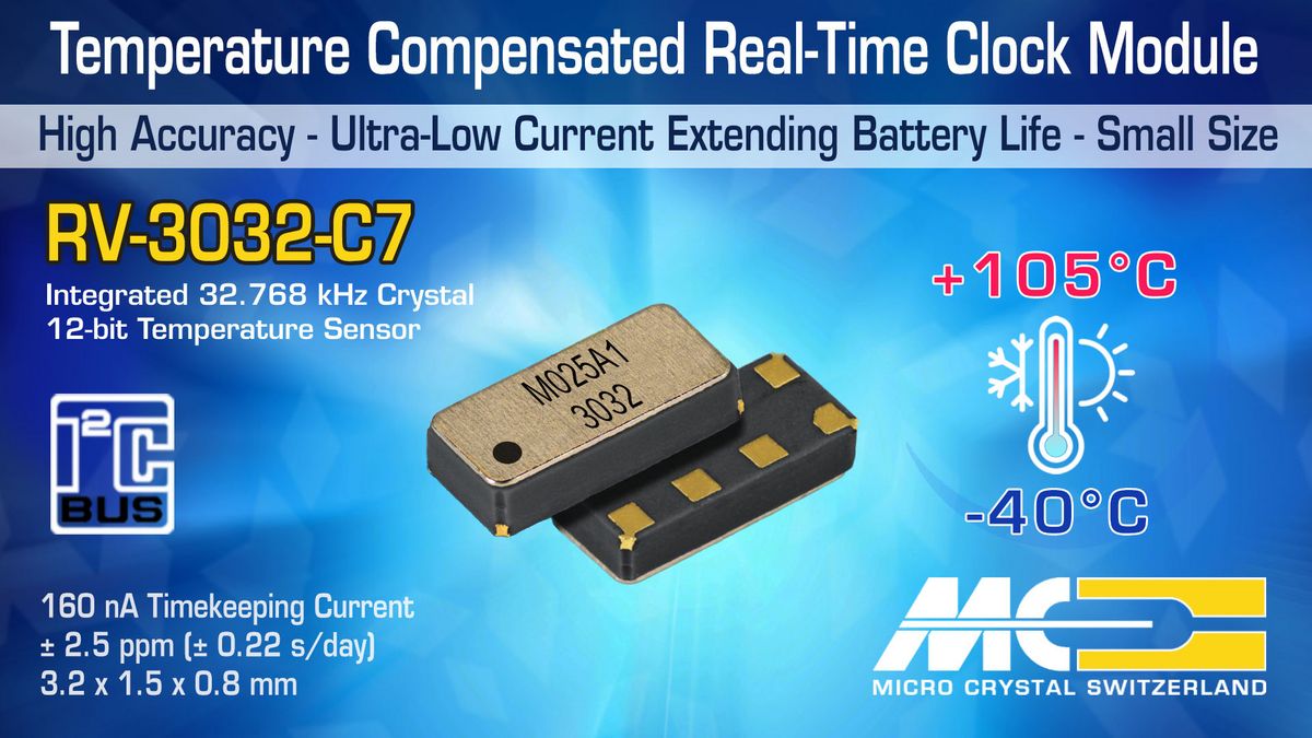 RV-3032-C7 Real-Time Clock Module successfully validated to operate up ...